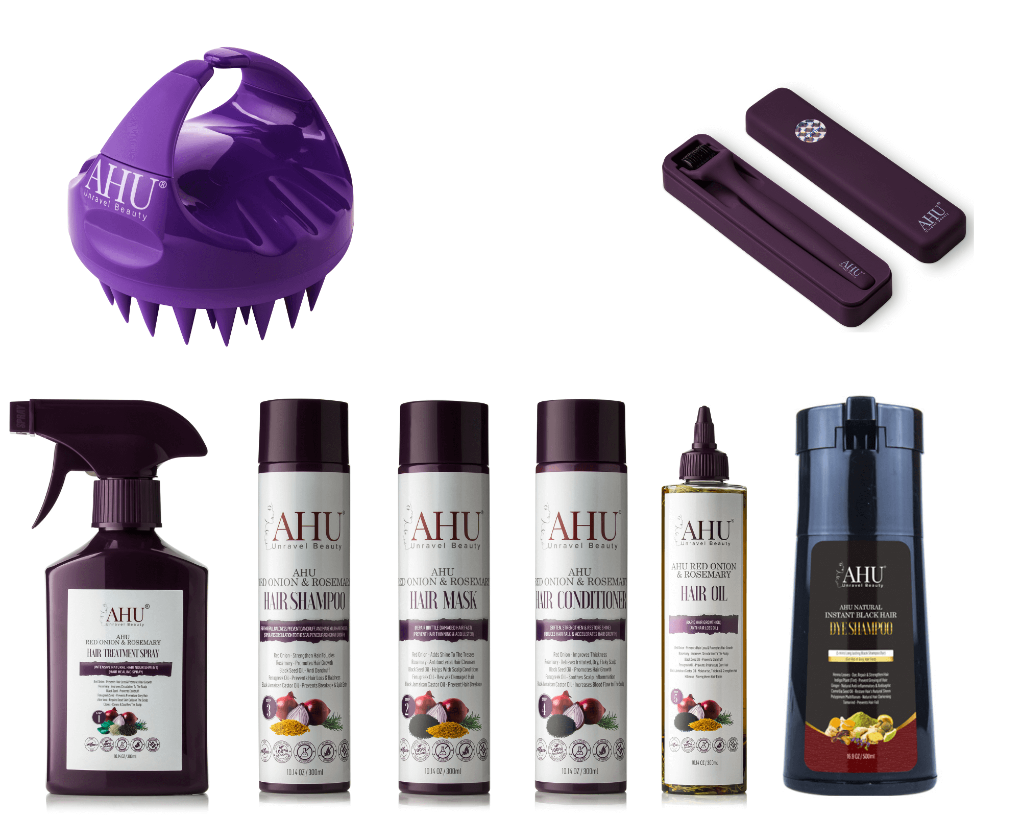 AHU Hair Growth, Massage & Dye Bundle – AHU CARE